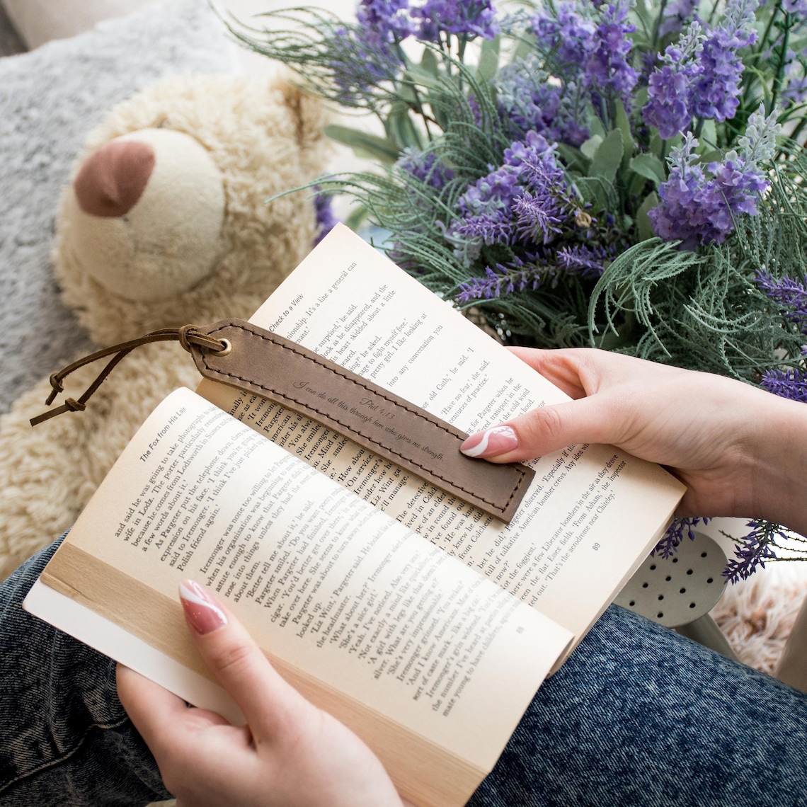 Leather Bible Bookmark Personalized Christian Bookmark | Etsy