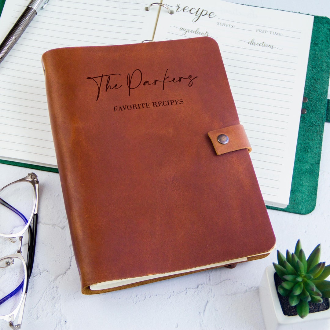 Custom Recipe Cookbook Leather Recipe Book Personalized - Etsy