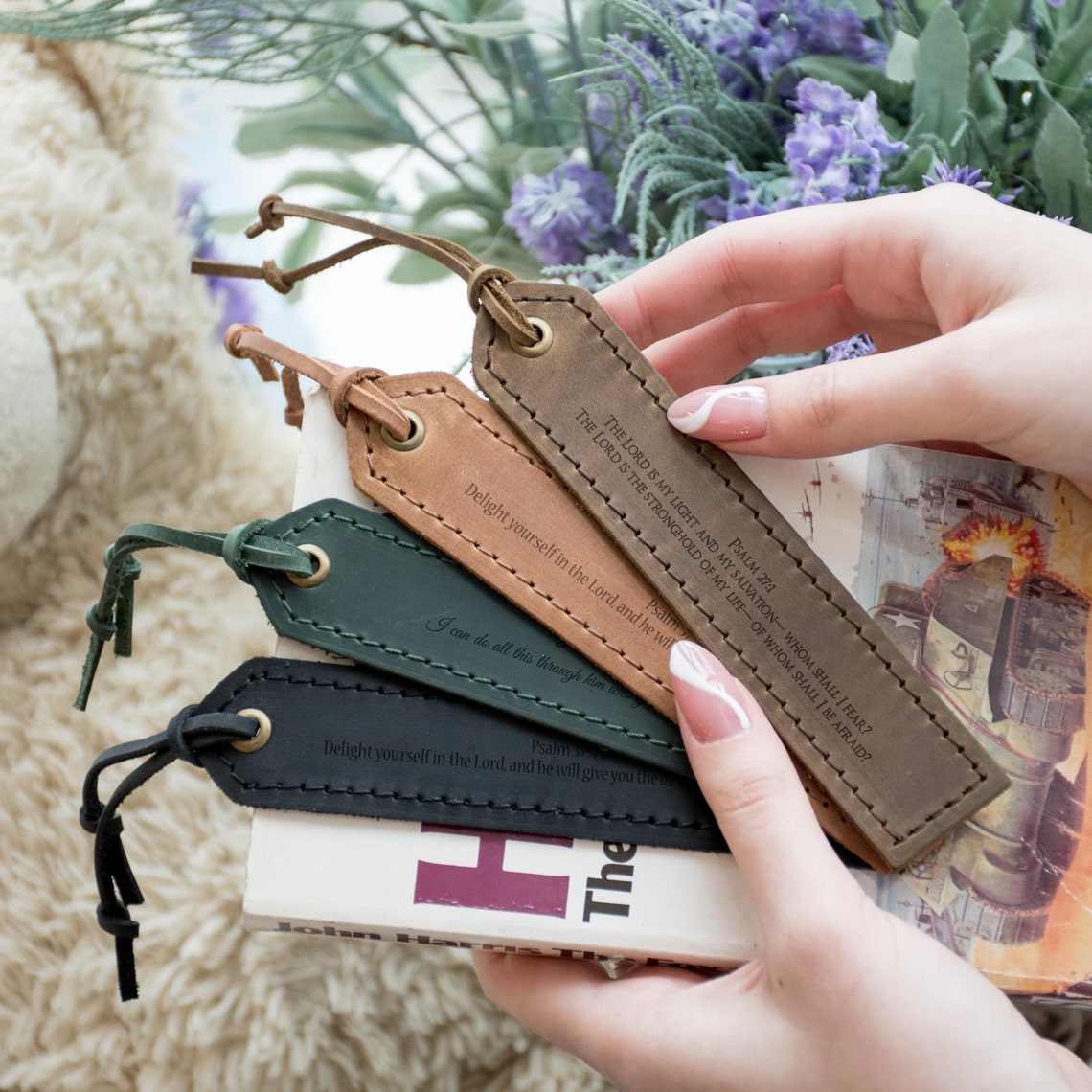 Leather Bible Bookmark Personalized Christian Bookmark | Etsy