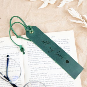 Personalized Bookmark, Genuine Leather Hand Made Bookmark, Custom ...