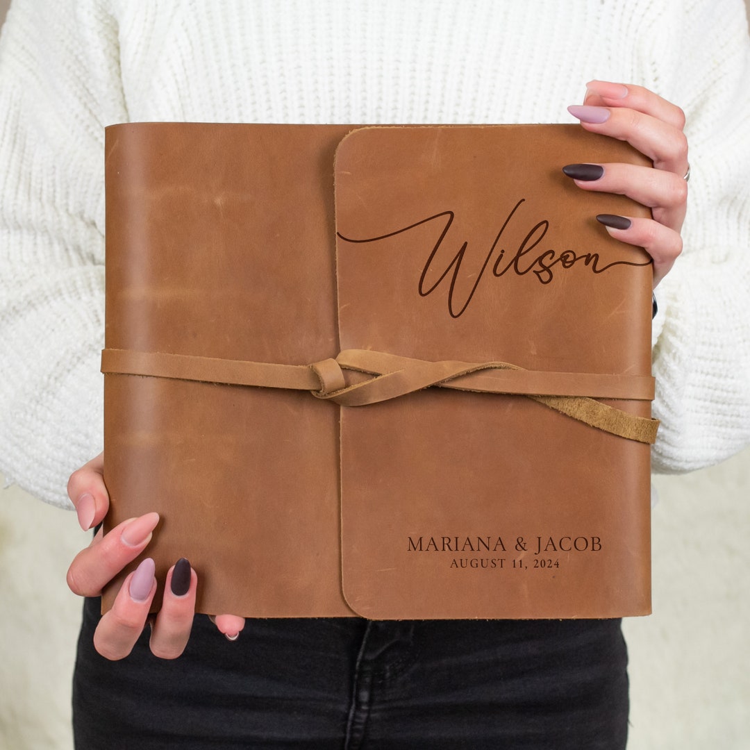 Personalized Leather Photo Album Memory Book Album Wedding Photo Album ...