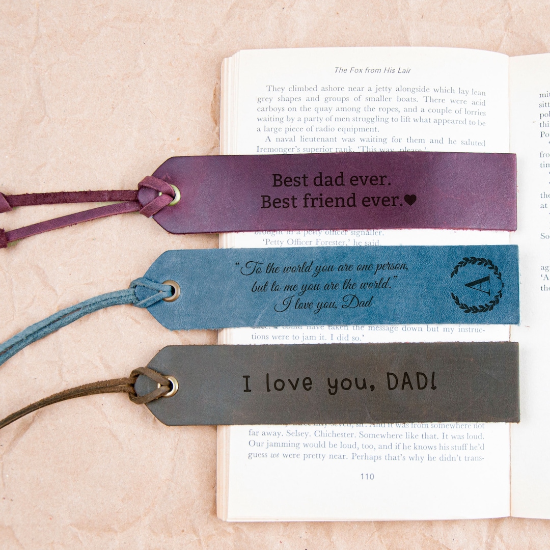 Personalized Bookmark, Genuine Leather Hand Made Bookmark, Custom ...