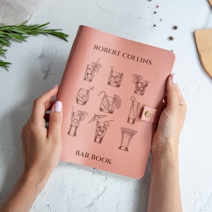 Custom Leather Cocktail Recipe Book Cooking Journal Bartender Gifts ...