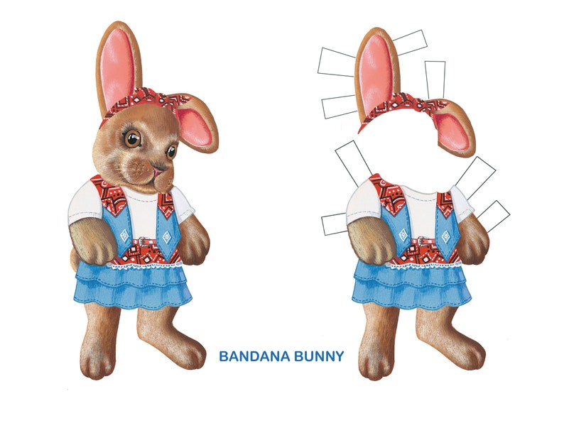 Bunny Paper Doll Printable-paper Dolls-instant Download-diy | Etsy