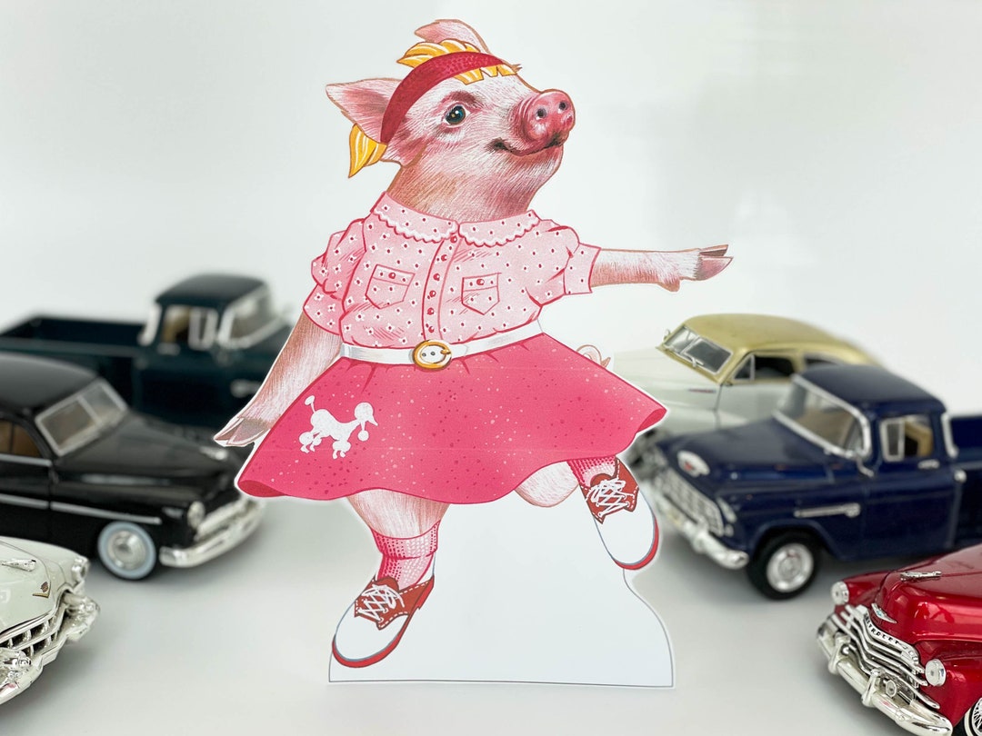 DANCING PIG Paper Doll Printable-paper Dolls-instant - Etsy