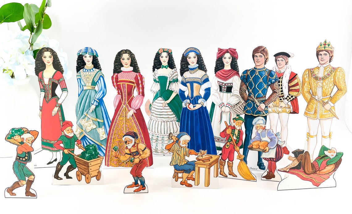 Snow White Paper Doll-seven Dwarfs-prince Charming-dress up | Etsy