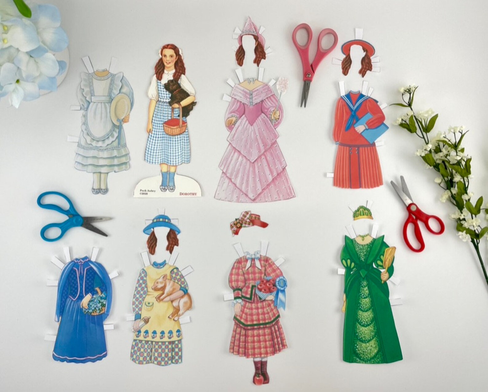 Wizard of Oz Paper Doll Set-instant Download, Colored and Black & White ...