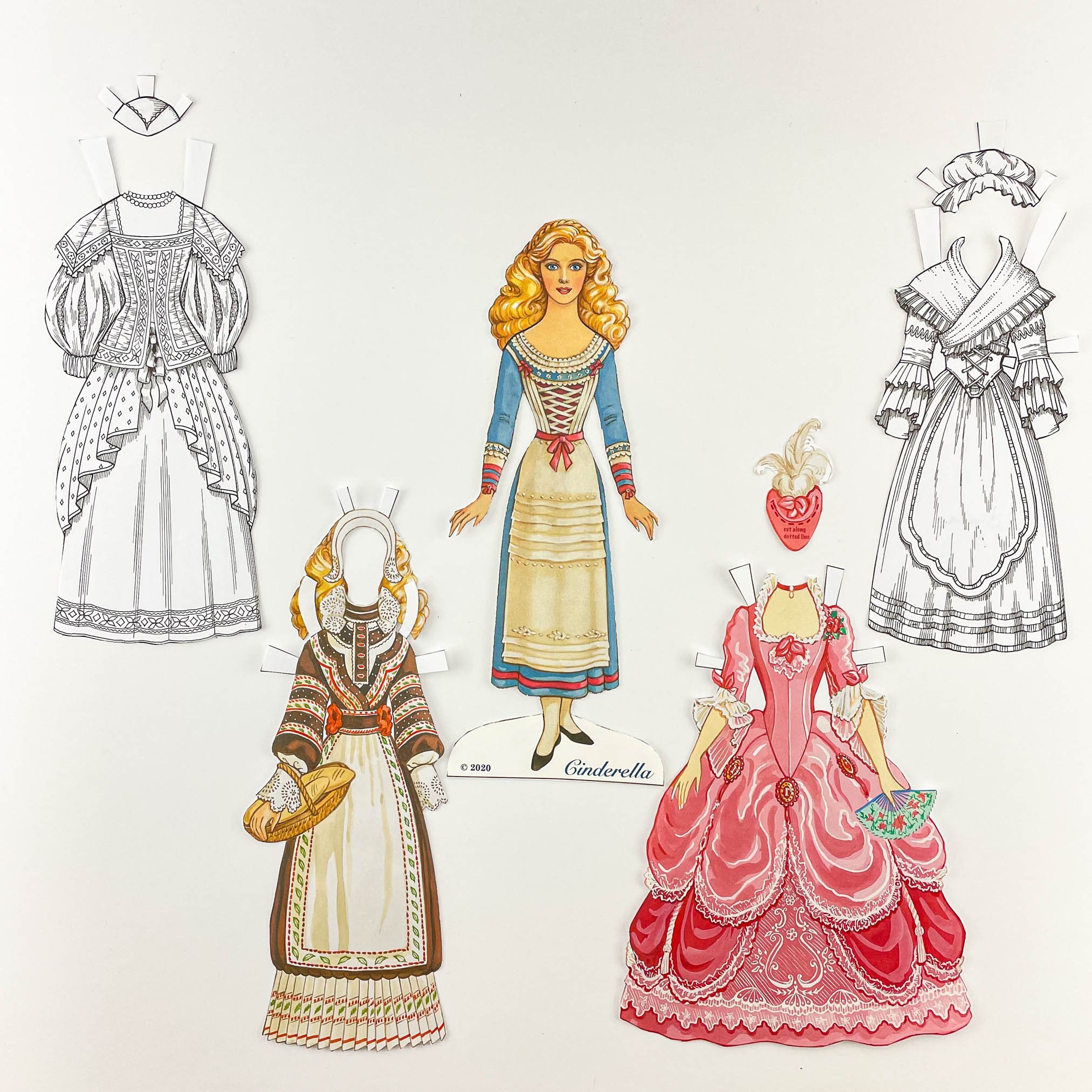 Cinderella Fairy Tale Paper Doll-instant Printable Download-dress up ...