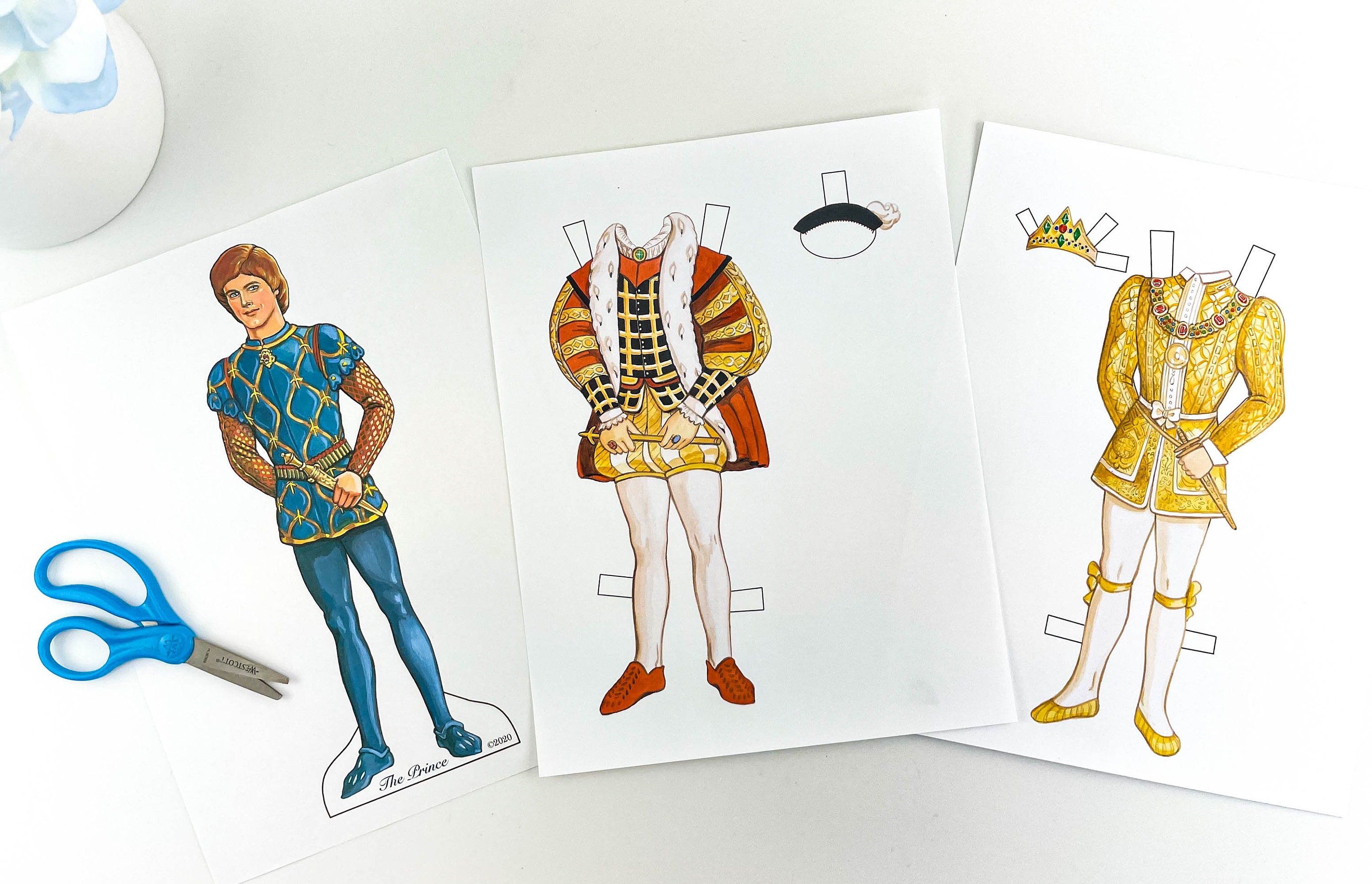Snow White Paper Doll-seven Dwarfs-prince Charming-dress up Doll ...