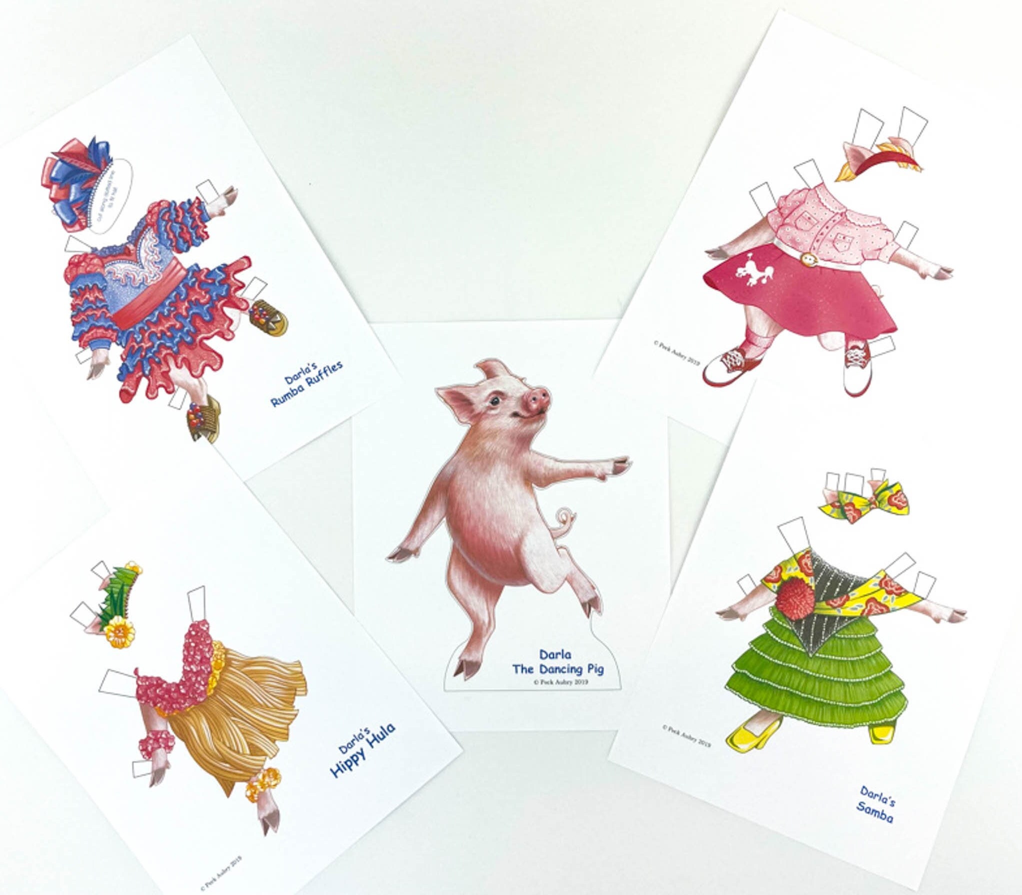 DANCING PIG Paper Doll Printable-paper Dolls-instant Download-diy Craft ...