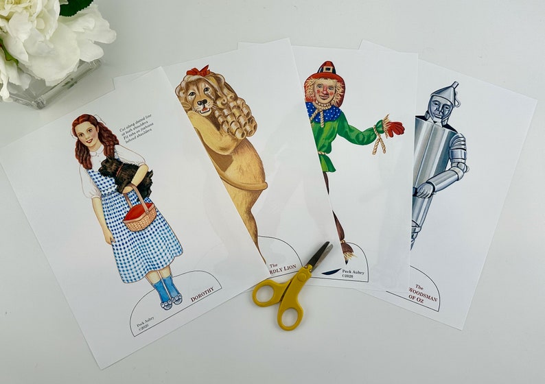 Wizard of Oz Paper Doll Set-instant Download, Colored and Black & White ...