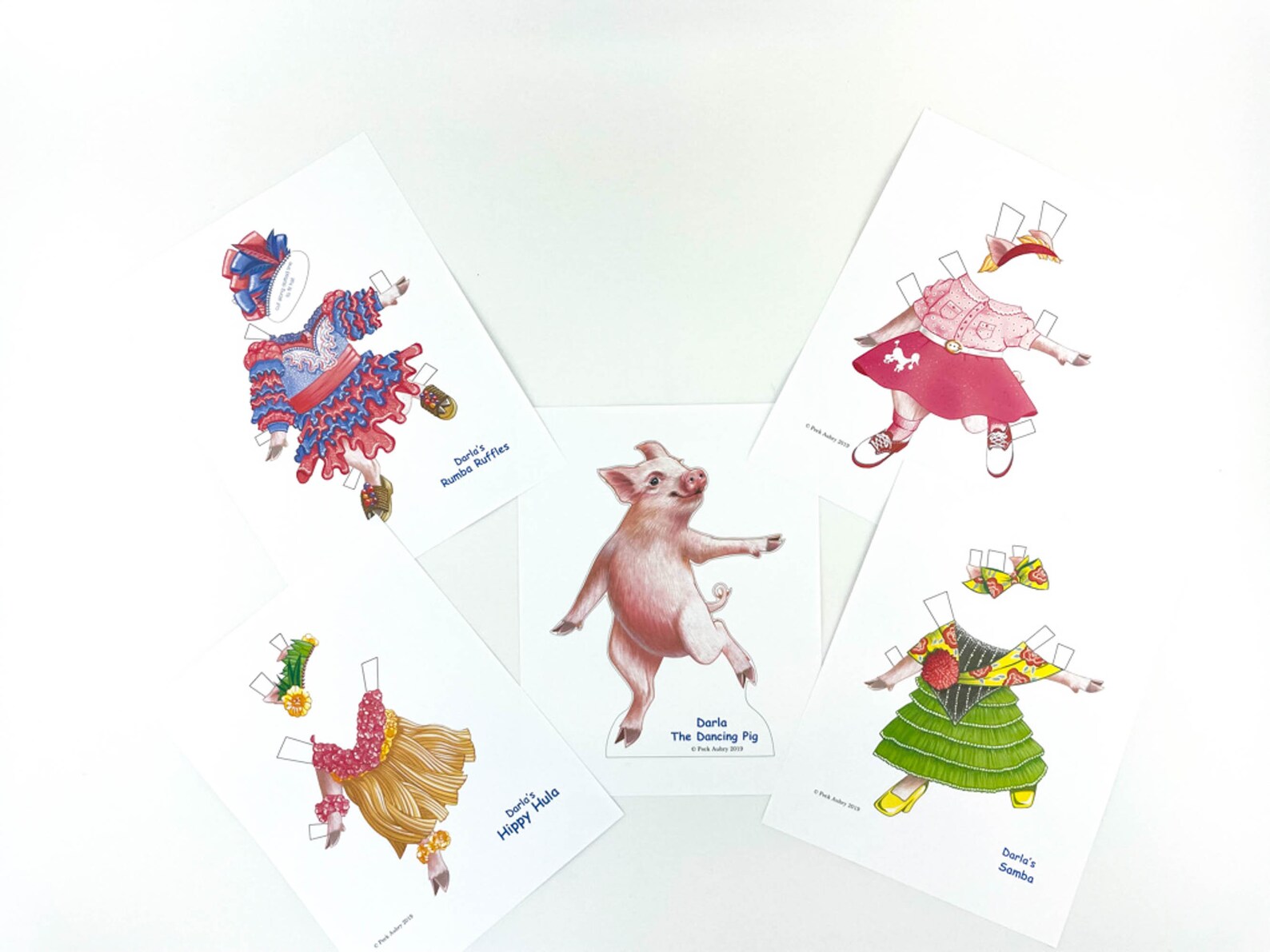 DANCING PIG Paper Doll Printable-paper Dolls-instant - Etsy