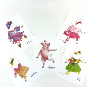 DANCING PIG Paper Doll Printable-paper Dolls-instant - Etsy
