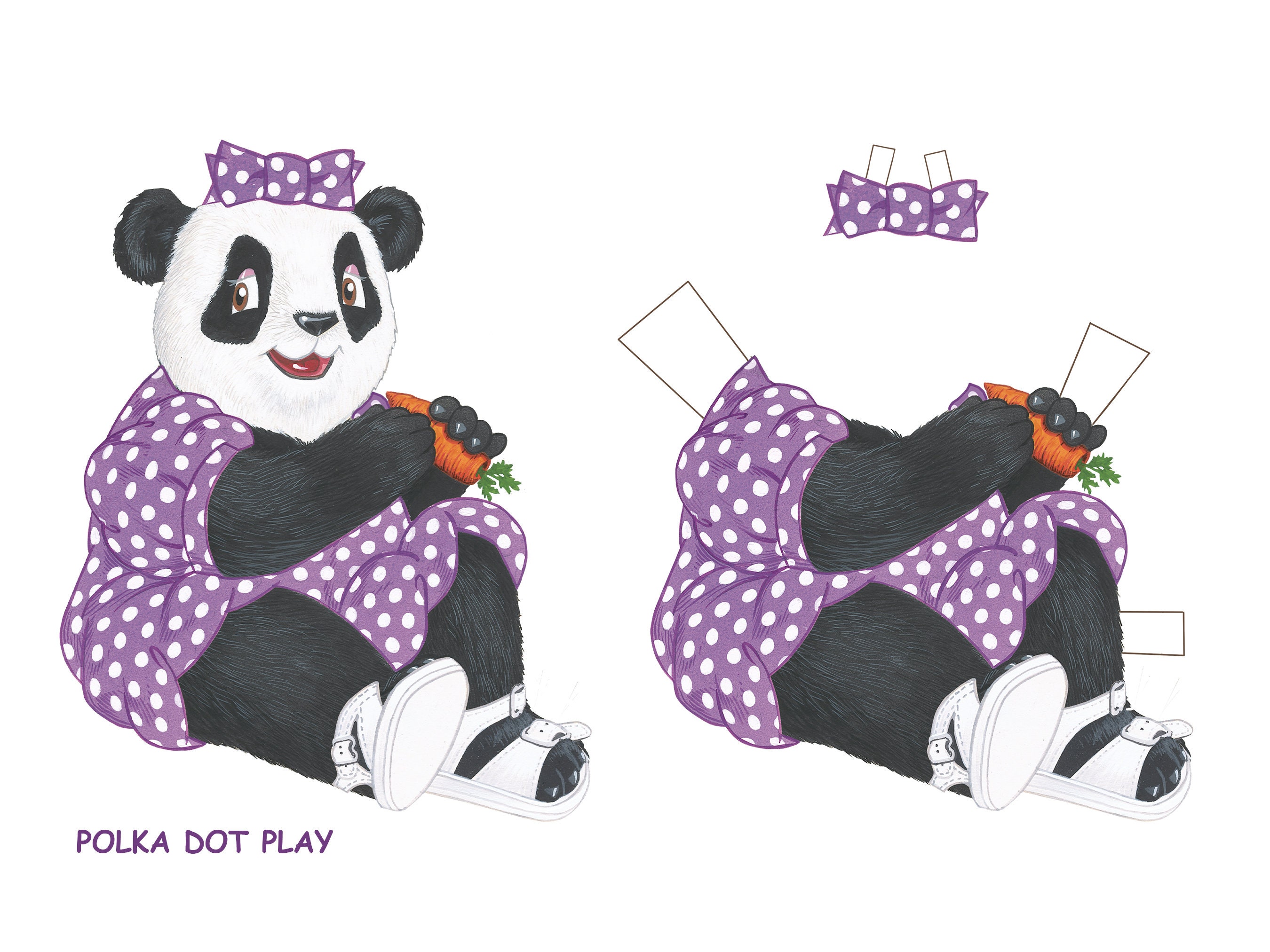 Panda Paper Dolls-paper Dolls-printable Instant Download-diy Craft ...