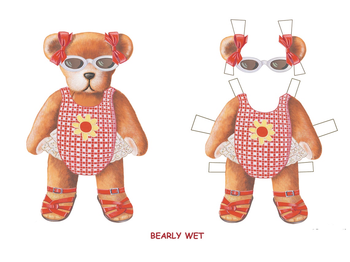 Bear Paper Doll Printable-paper Dolls-instant Download-diy Craft-paper ...
