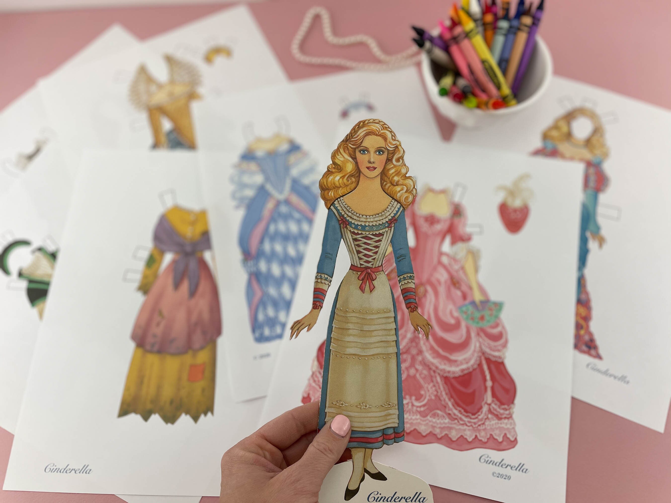 Cinderella Fairy Tale Paper Doll-instant Printable Download-dress up ...