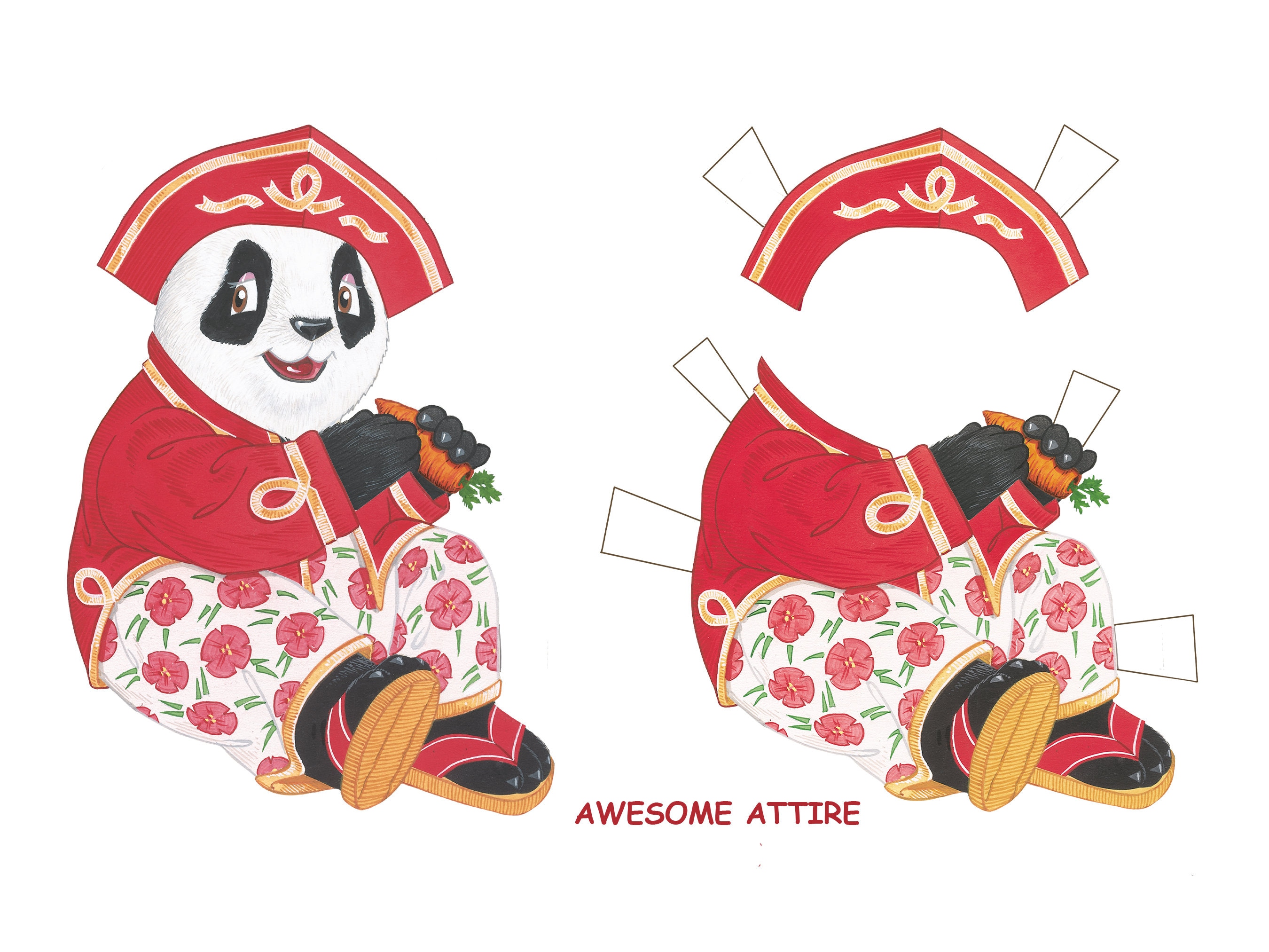 Panda Paper Dolls-paper Dolls-printable Instant Download-diy Craft ...