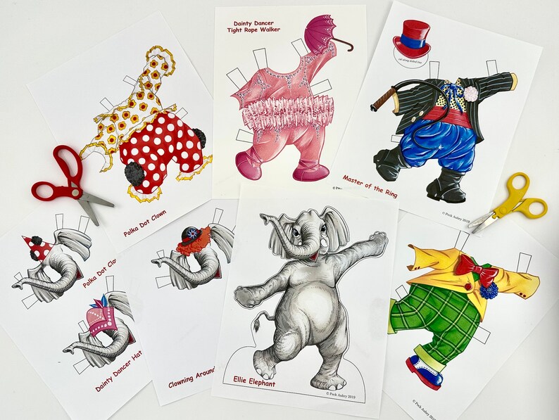 Elephant Paper Doll Printable-paper Dolls-instant Download-easy DIY ...