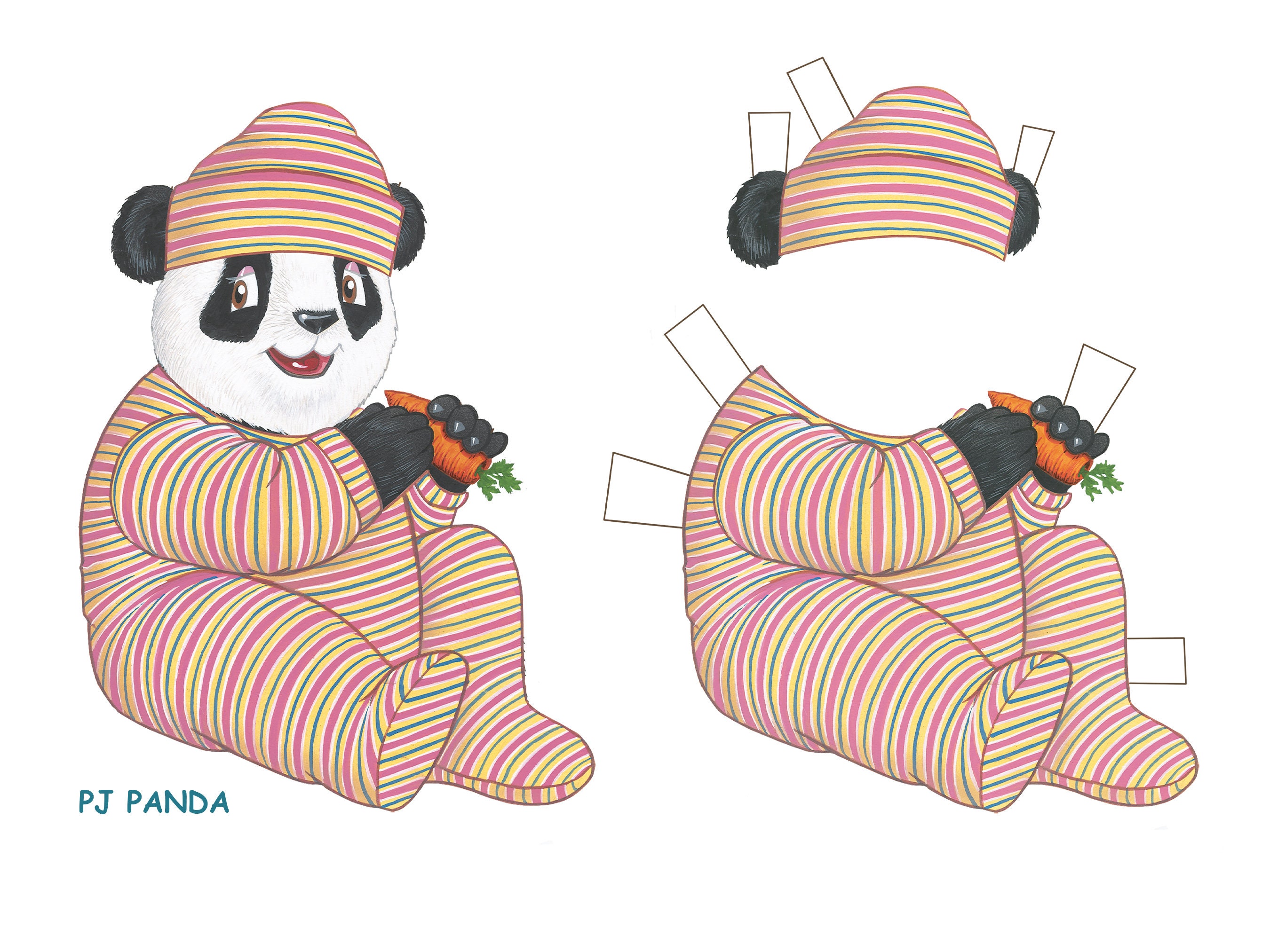 Panda Paper Dolls-paper Dolls-printable Instant Download-diy - Etsy
