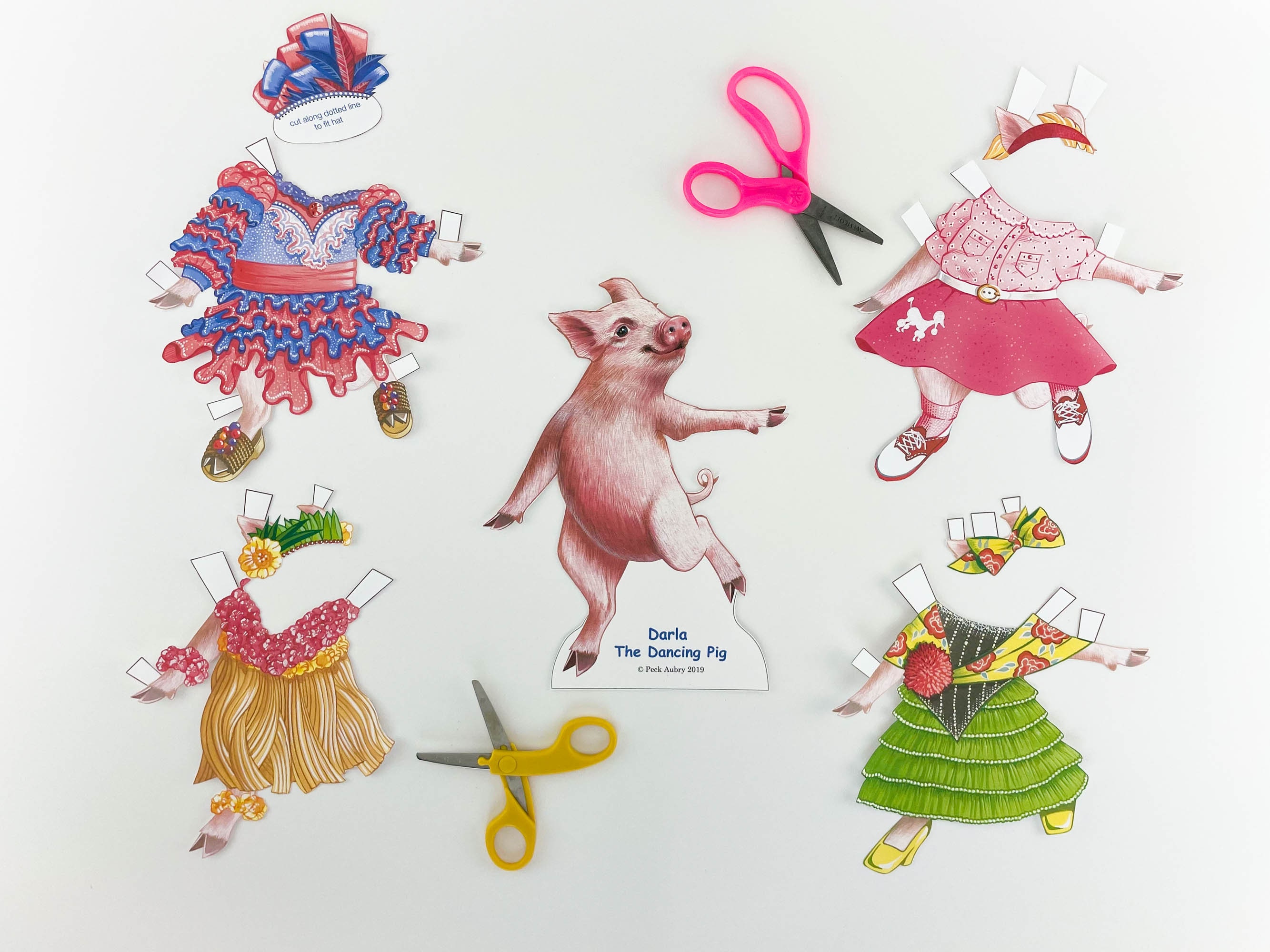 DANCING PIG Paper Doll Printable-paper Dolls-instant | Etsy Canada