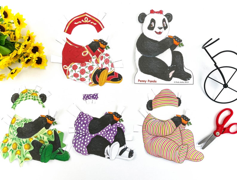 Panda Paper Dolls-paper Dolls-printable Instant Download-diy Craft ...