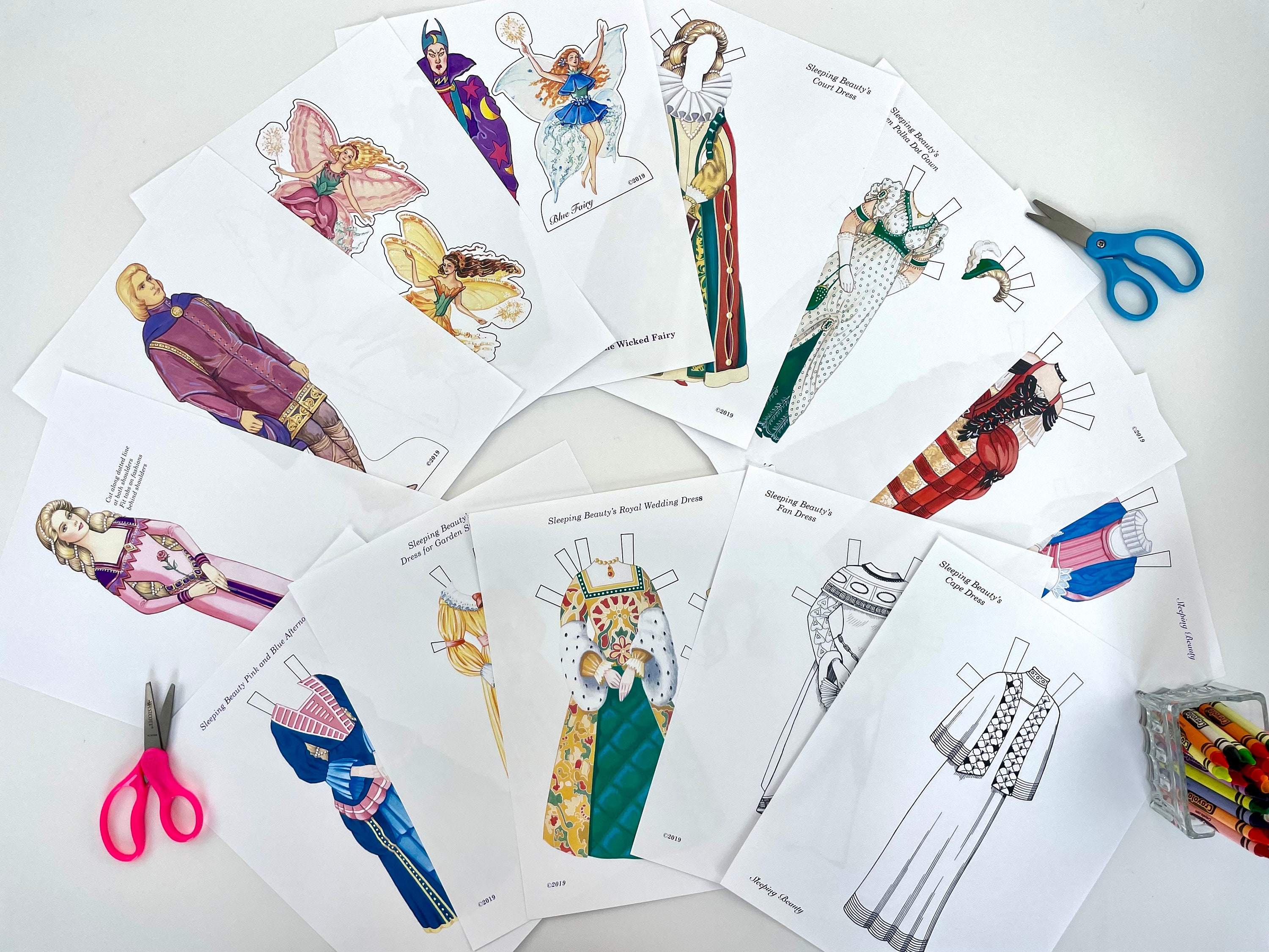 Cinderella Fairy Tale Paper Doll-instant Printable Download-dress up ...