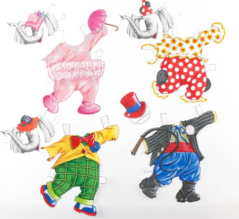 Elephant Paper Doll Printable-paper Dolls-instant Download-easy DIY ...