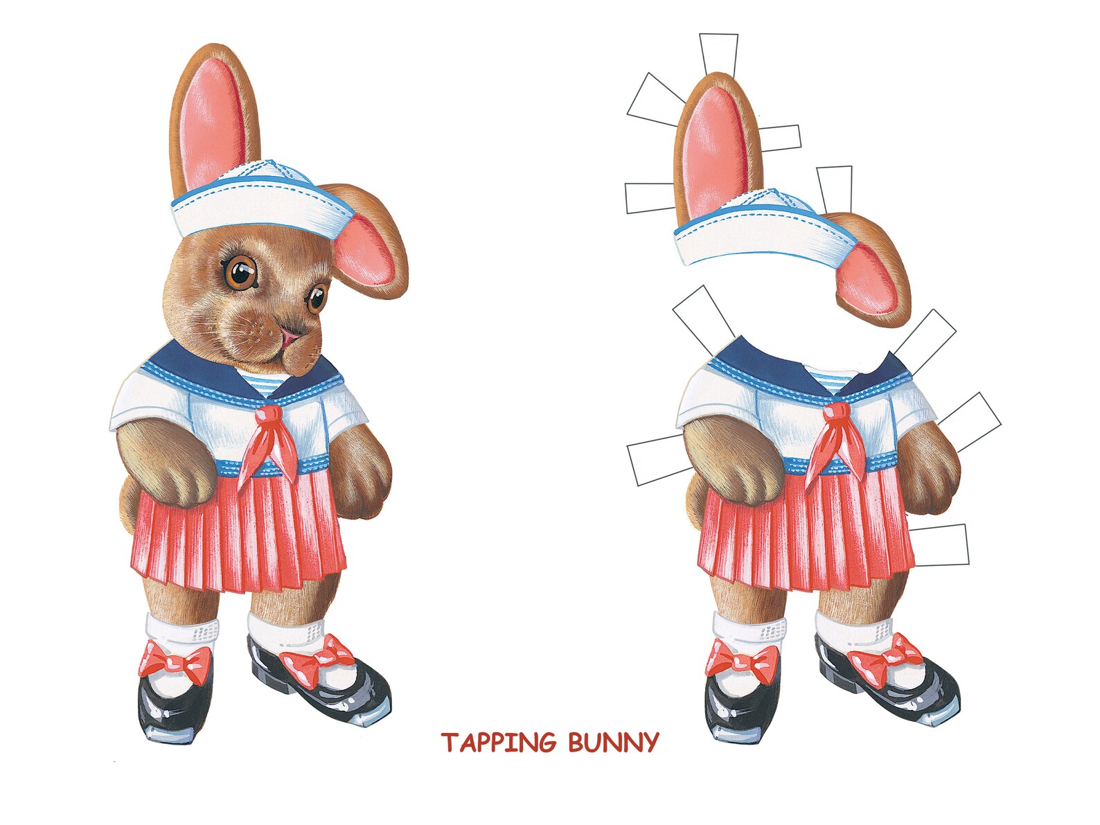 Bunny Paper Doll Printable-paper Dolls-instant Download-diy | Etsy