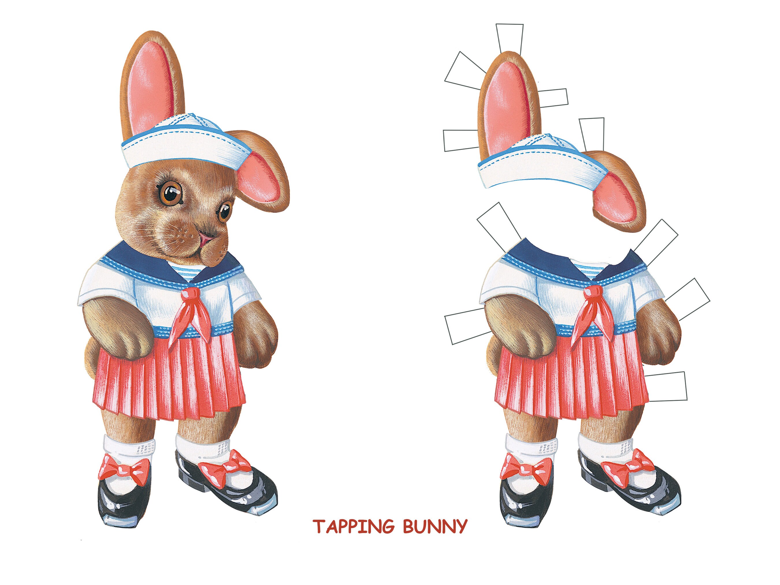 Bunny Paper Doll Printable-paper Dolls-instant Download-diy | Etsy UK