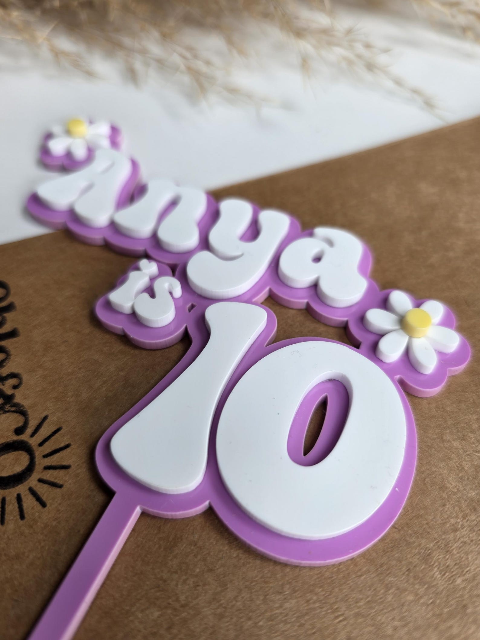 Acrylic 10th Birthday Cake Topper, Personalised 10th Birthday Cake ...