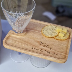 Personalised Wine and Nibbles Board, Cheese and Wine Board, Christmas ...