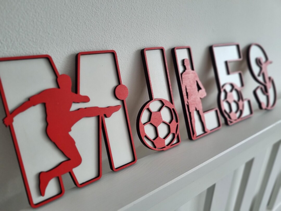 Wooden Football Room Sign, Football Letters, Initial Letters ...