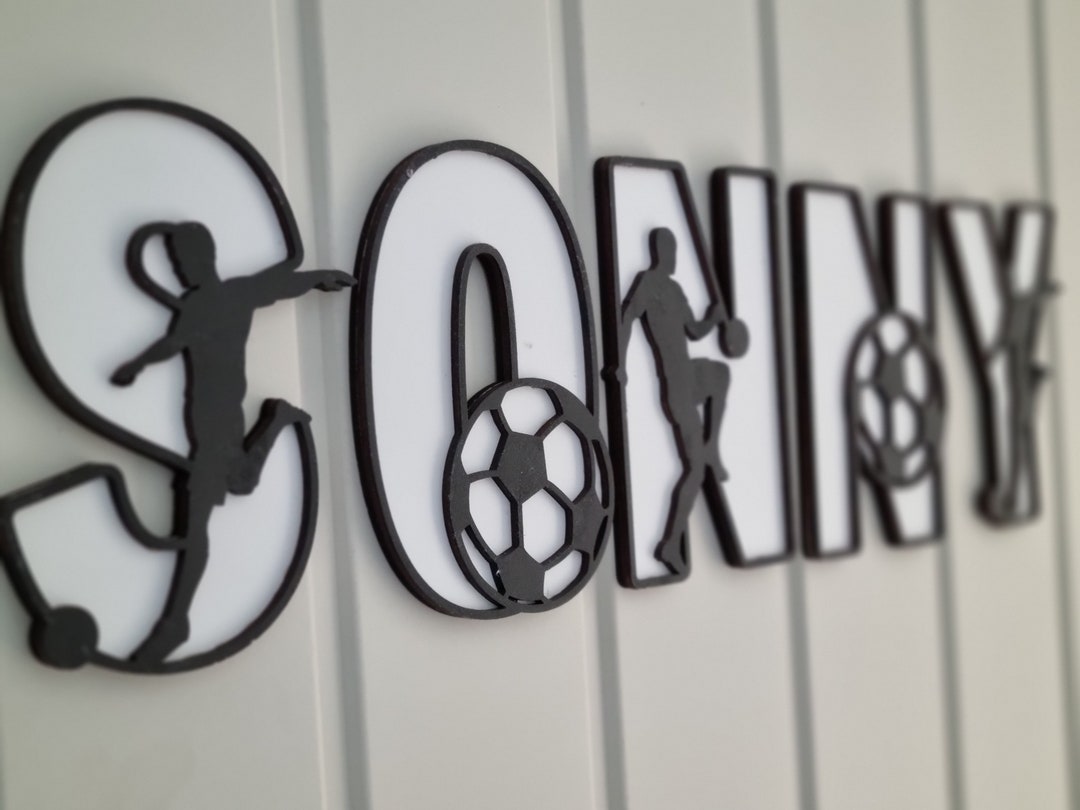 Wooden Football Room Sign, Football Letters, Initial Letters ...
