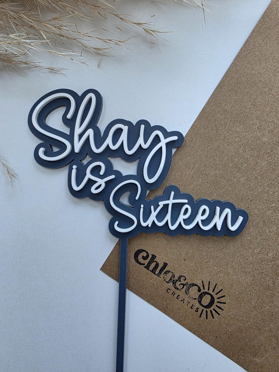 Acrylic Name is Age Cake Topper, Personalised 16th Cake Topper, is ...