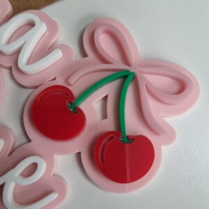Acrylic Cherry Cake Topper, Personalised First Birthday Cake Topper, is ...