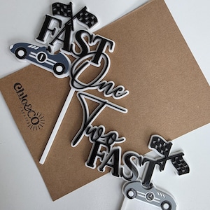 Acrylic Fast One Cake Topper, Personalised First Birthday Cake Topper ...