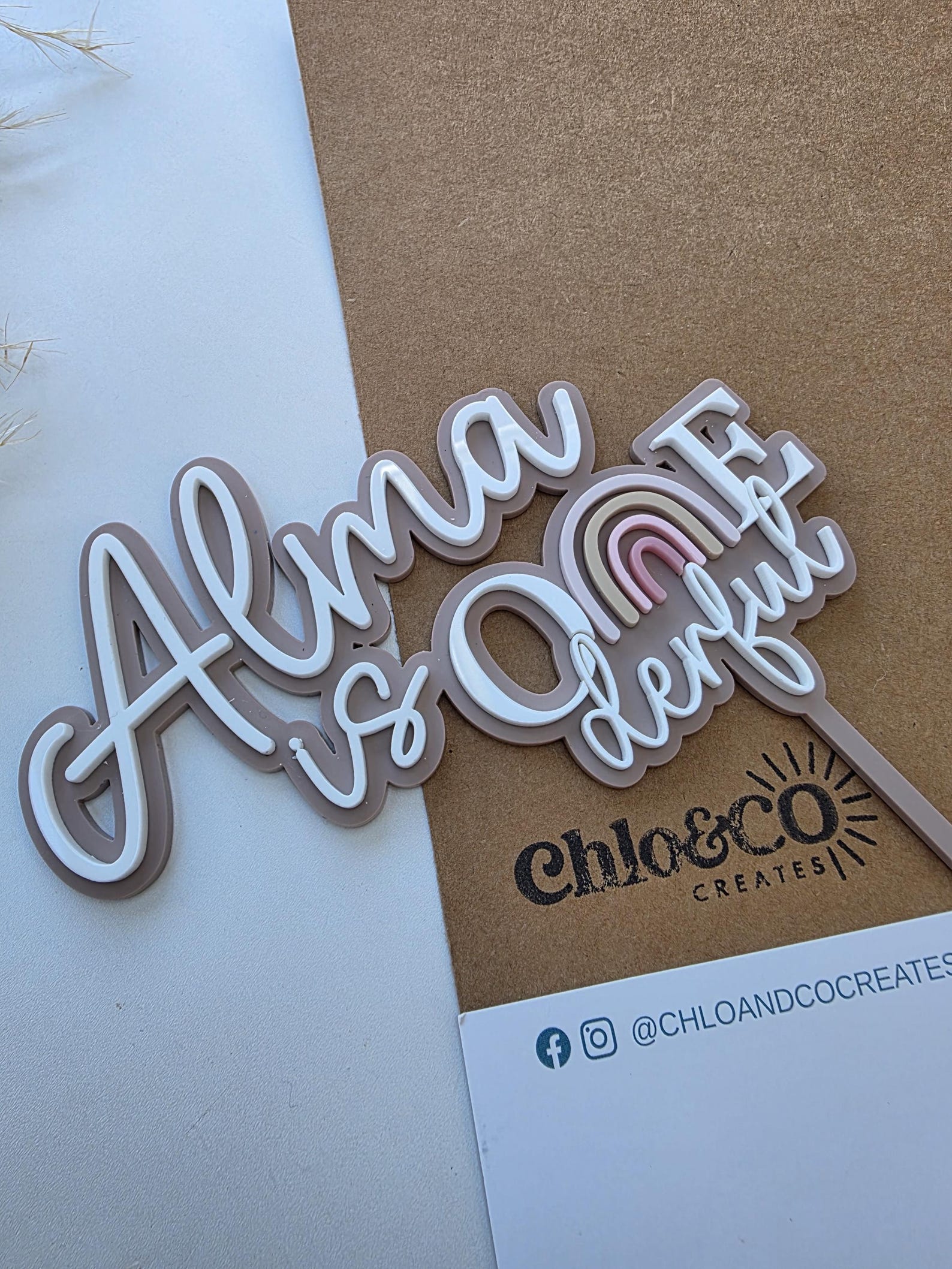 Acrylic Rainbow Cake Topper, Personalised First Birthday Cake Topper ...
