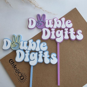 Acrylic Double Digits Cake Topper, 10th Birthday Cake Topper, Double ...