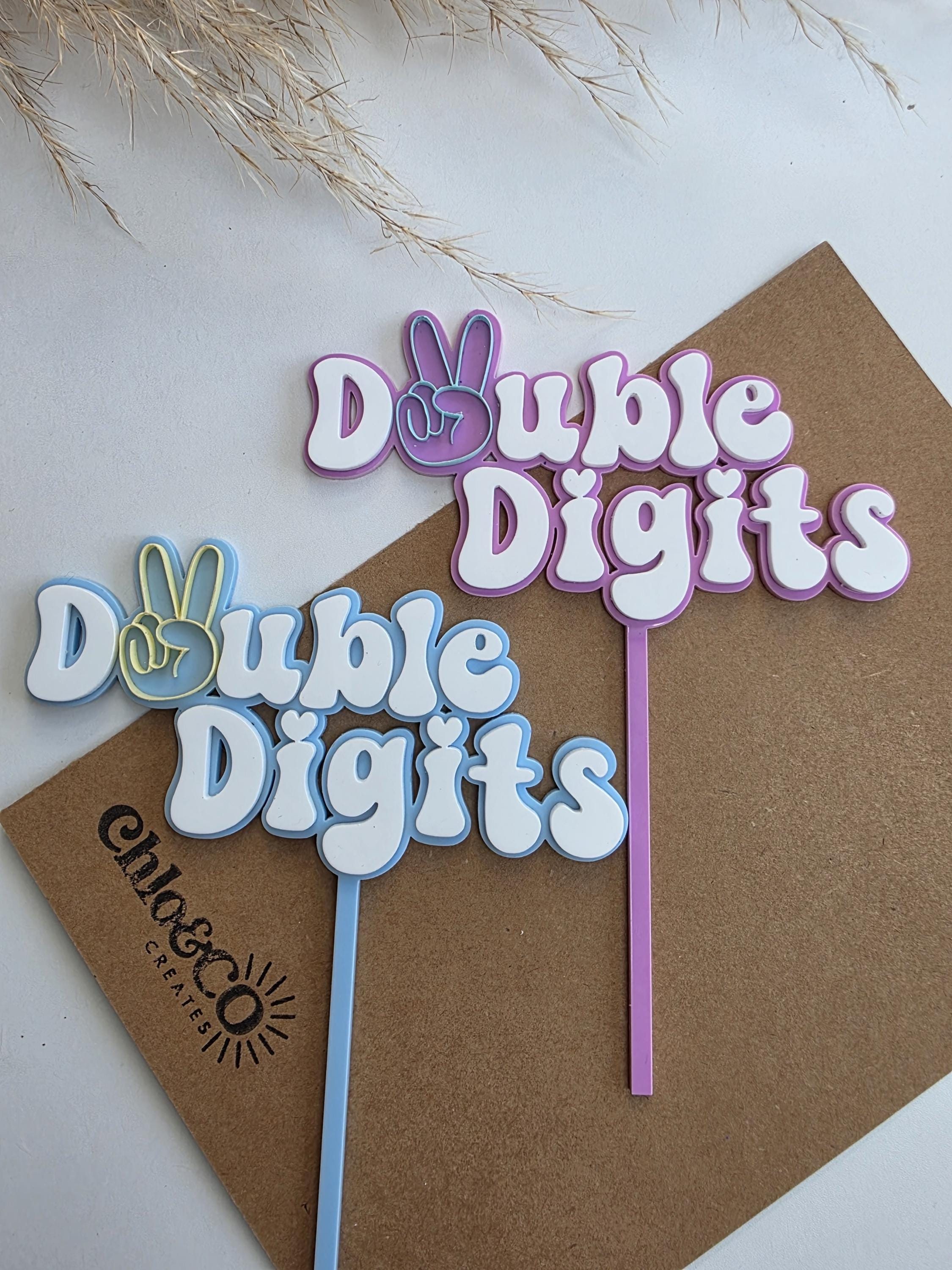 Acrylic Double Digits Cake Topper, 10th Birthday Cake Topper, Double ...