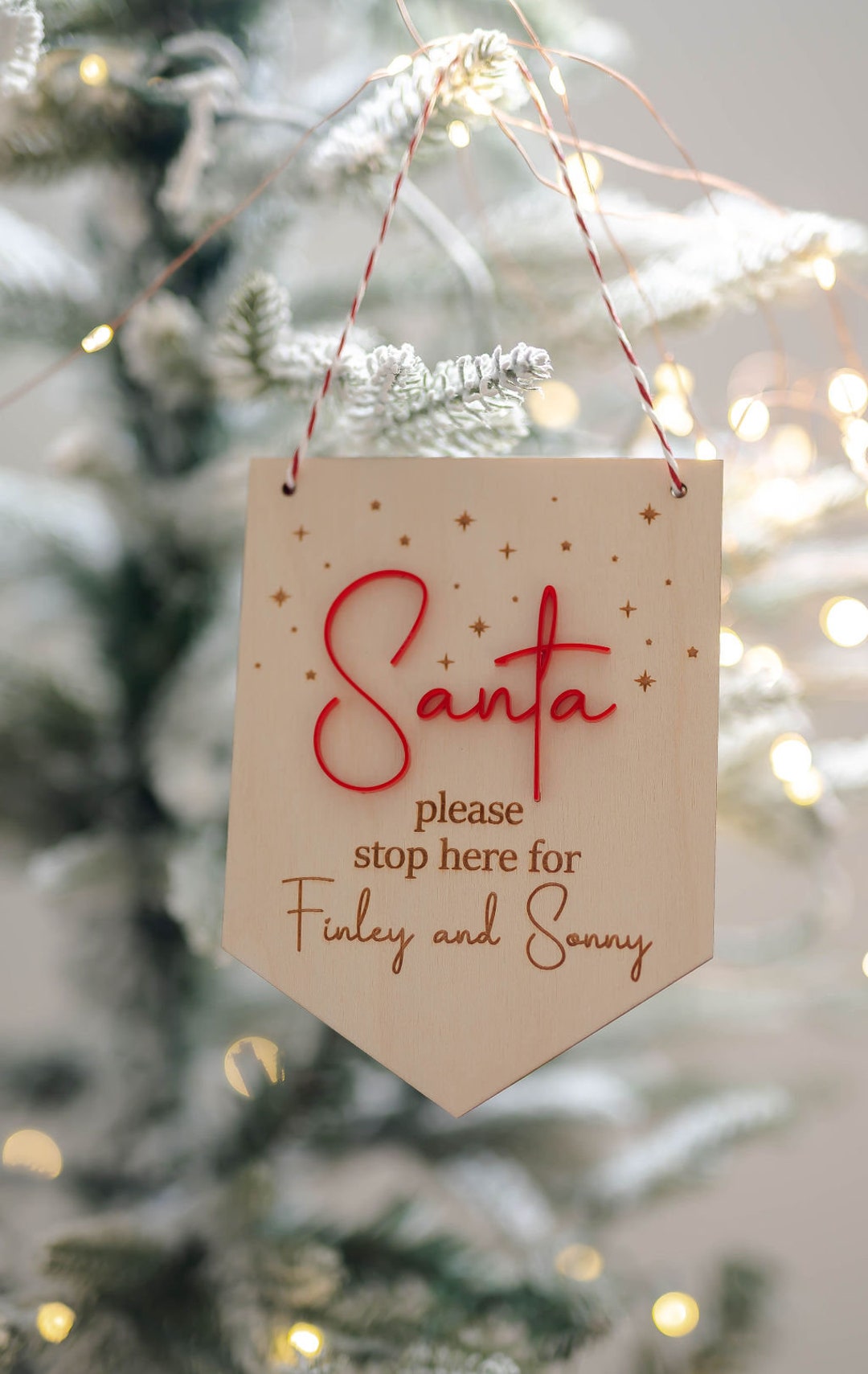 Personalised Santa Please Stop Here Sign, Personalised Christmas Decor ...