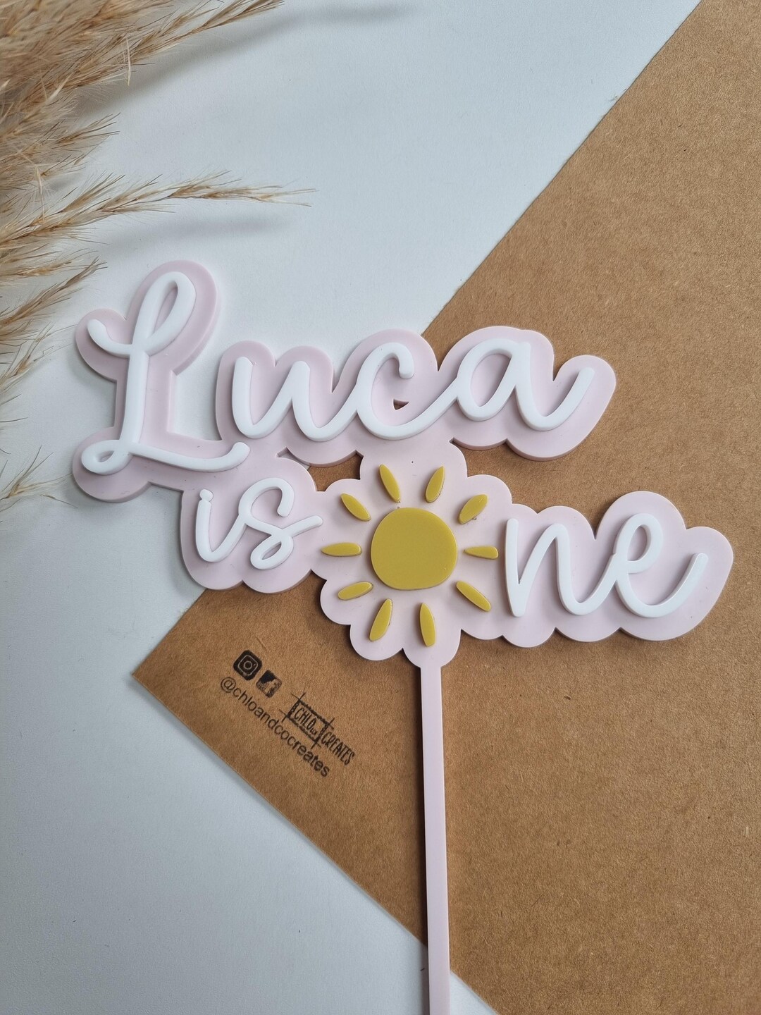 Acrylic Sun Cake Topper, Personalised First Birthday Cake Topper, is ...
