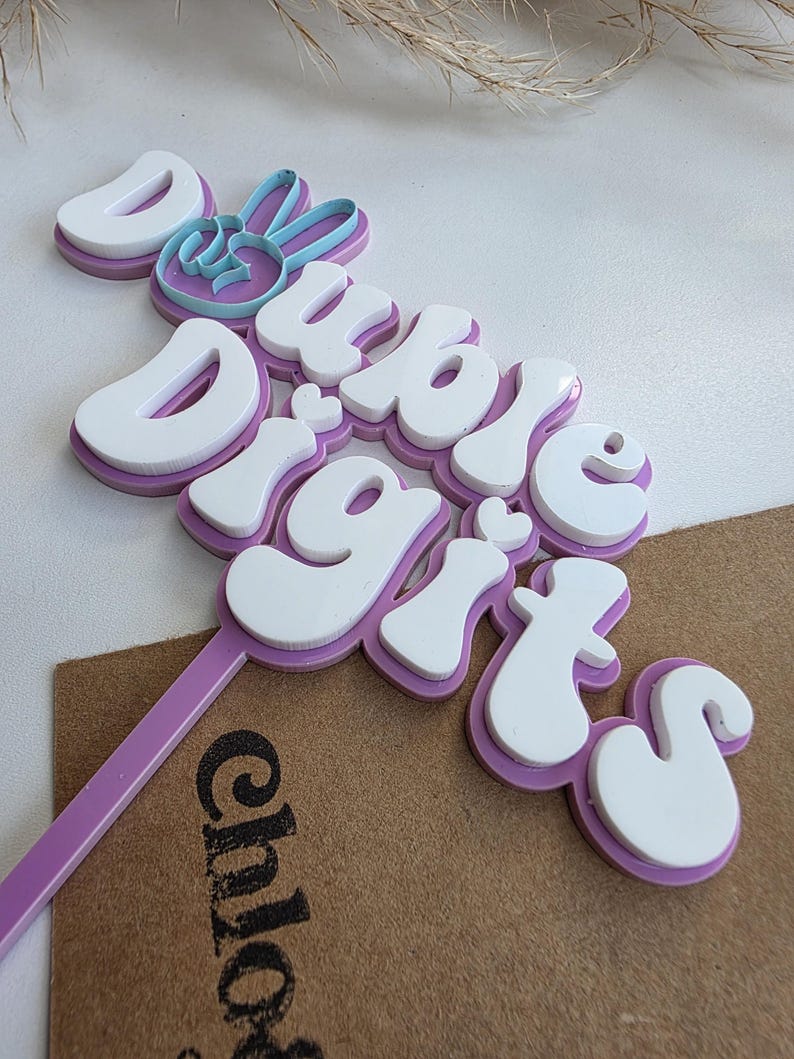 Acrylic Double Digits Cake Topper, 10th Birthday Cake Topper, Double ...