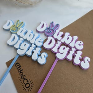 Acrylic Double Digits Cake Topper, 10th Birthday Cake Topper, Double ...
