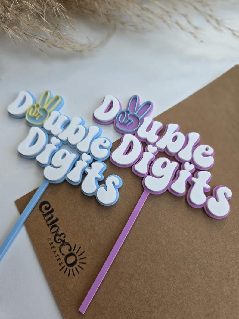 Acrylic Double Digits Cake Topper, 10th Birthday Cake Topper, Double ...