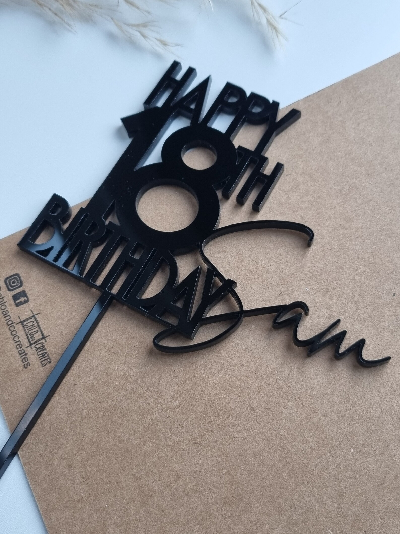 Acrylic Happy 18th Birthday Cake Topper, Personalised 18th Cake Topper ...