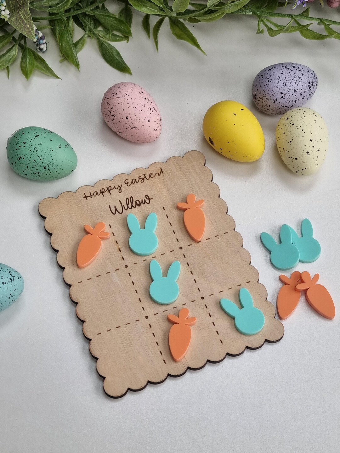 Personalised Easter Tic Tac Toe Game, Kids Easter Gift, Easter Box ...