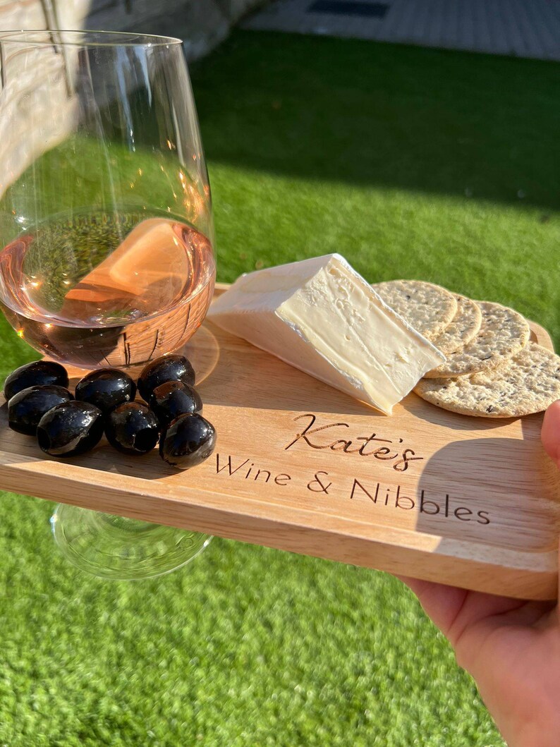 Personalised Wine and Nibbles Board, Charcuterie Cheese Board - Etsy