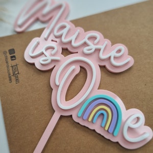 Acrylic Rainbow Cake Topper, Personalised First Birthday Cake Topper ...