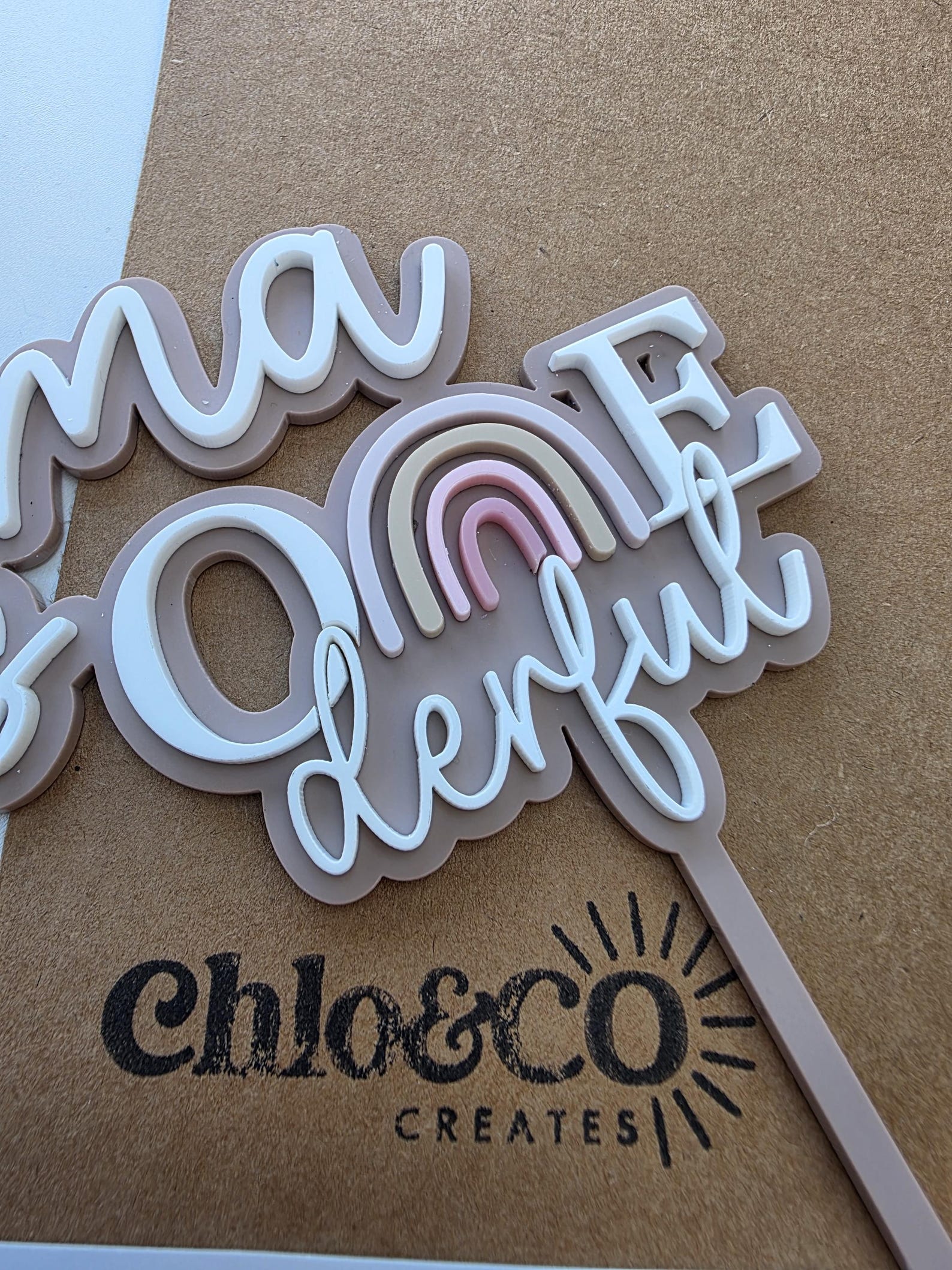 Acrylic Rainbow Cake Topper, Personalised First Birthday Cake Topper ...