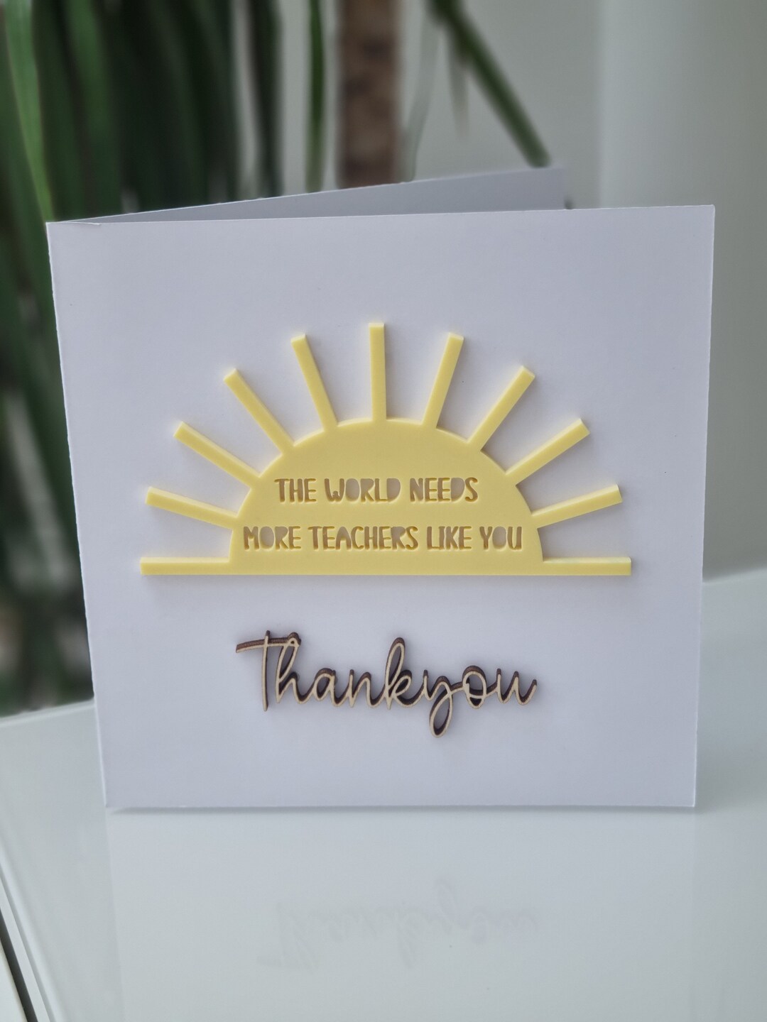 Teacher Thank You Card, End of Term Card, Card for Teacher, Sun Card ...